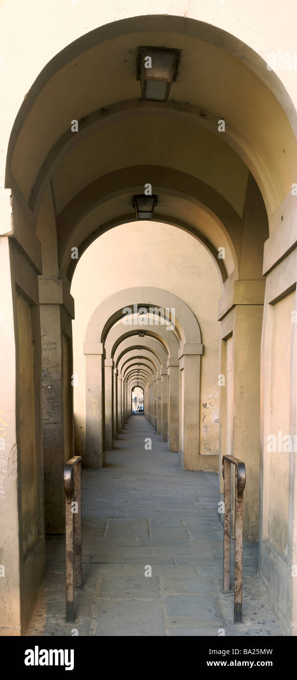 Italy Tuscany Florence arcade along Arno Stock Photo - Alamy