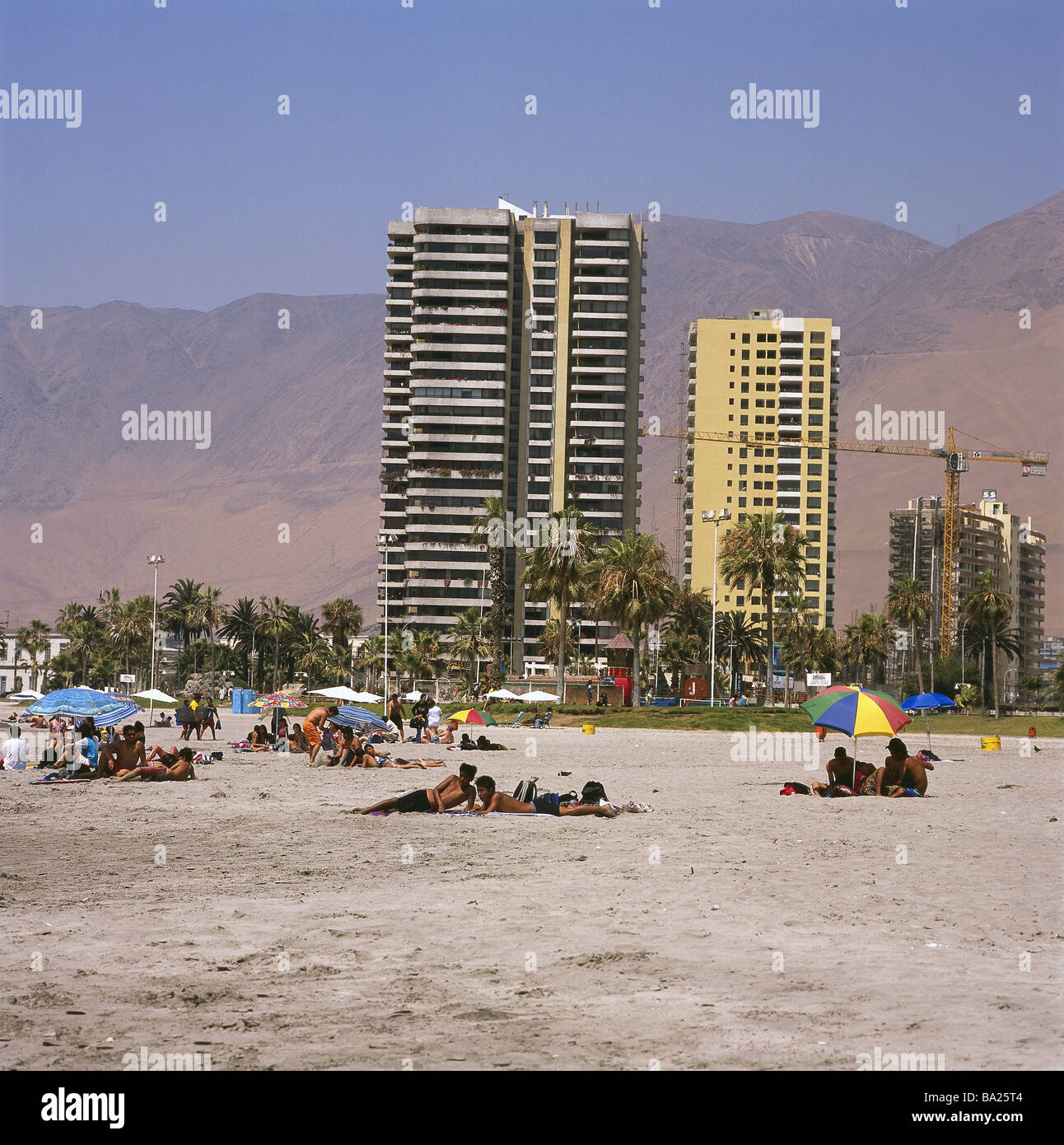 Chile region Tarapaca Iquique Playa Cavancha beach-scene no models ...