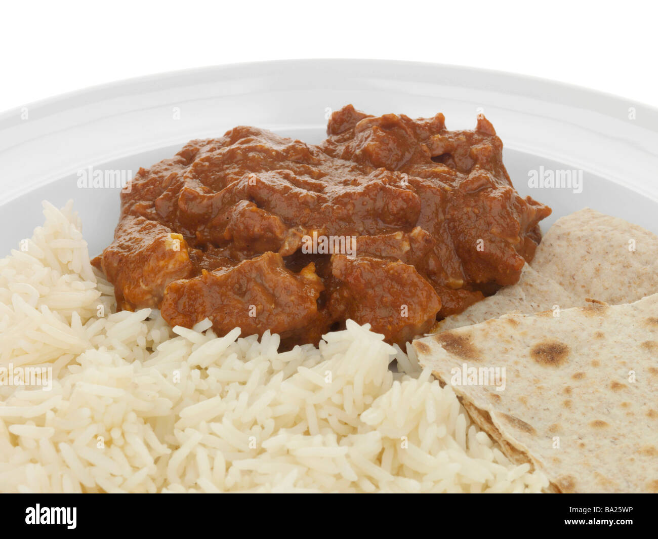 Beef Madras with Basmati Rice Stock Photo - Alamy