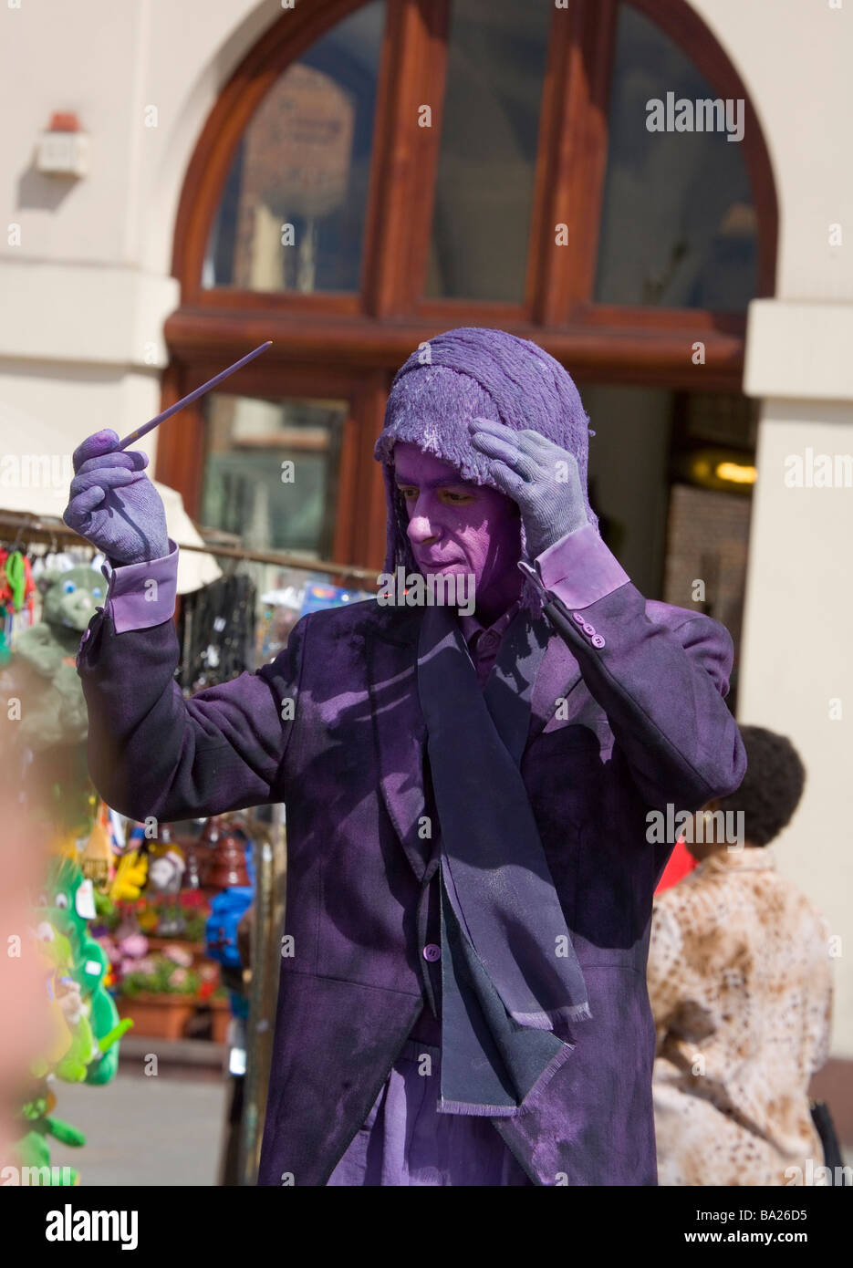 Street performer conductor at Main Market Square Krakow Poland Stock ...