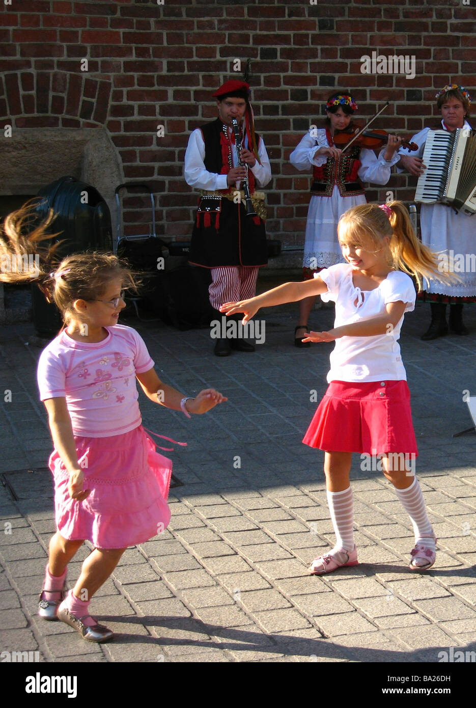 Folklore band playing at Main Market Square in Krakow Poland Stock ...