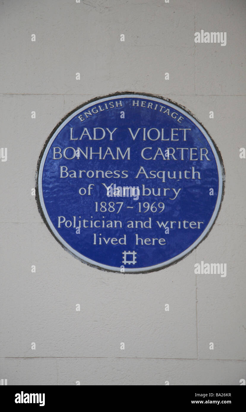A blue plaque for Lady Violet Bonham Carter, Baroness Asquith of ...