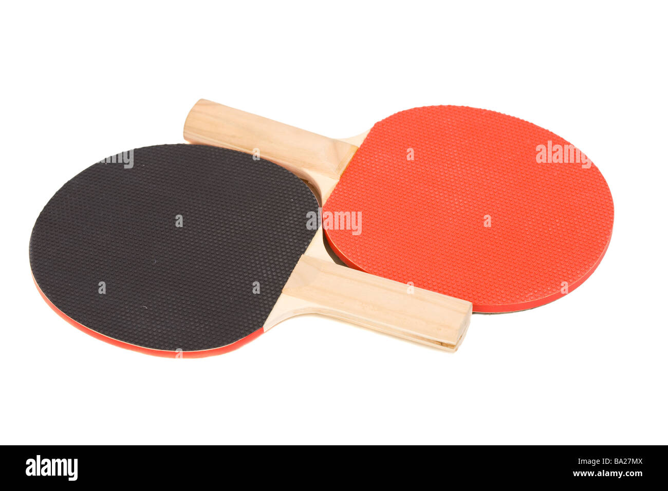 two rackets for ping pong on a white background closeup Stock Photo - Alamy