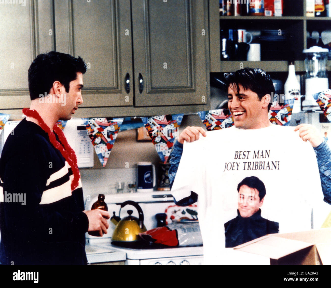 FRIENDS - US TV comedy series with David Schwimmer at left and Matt ...