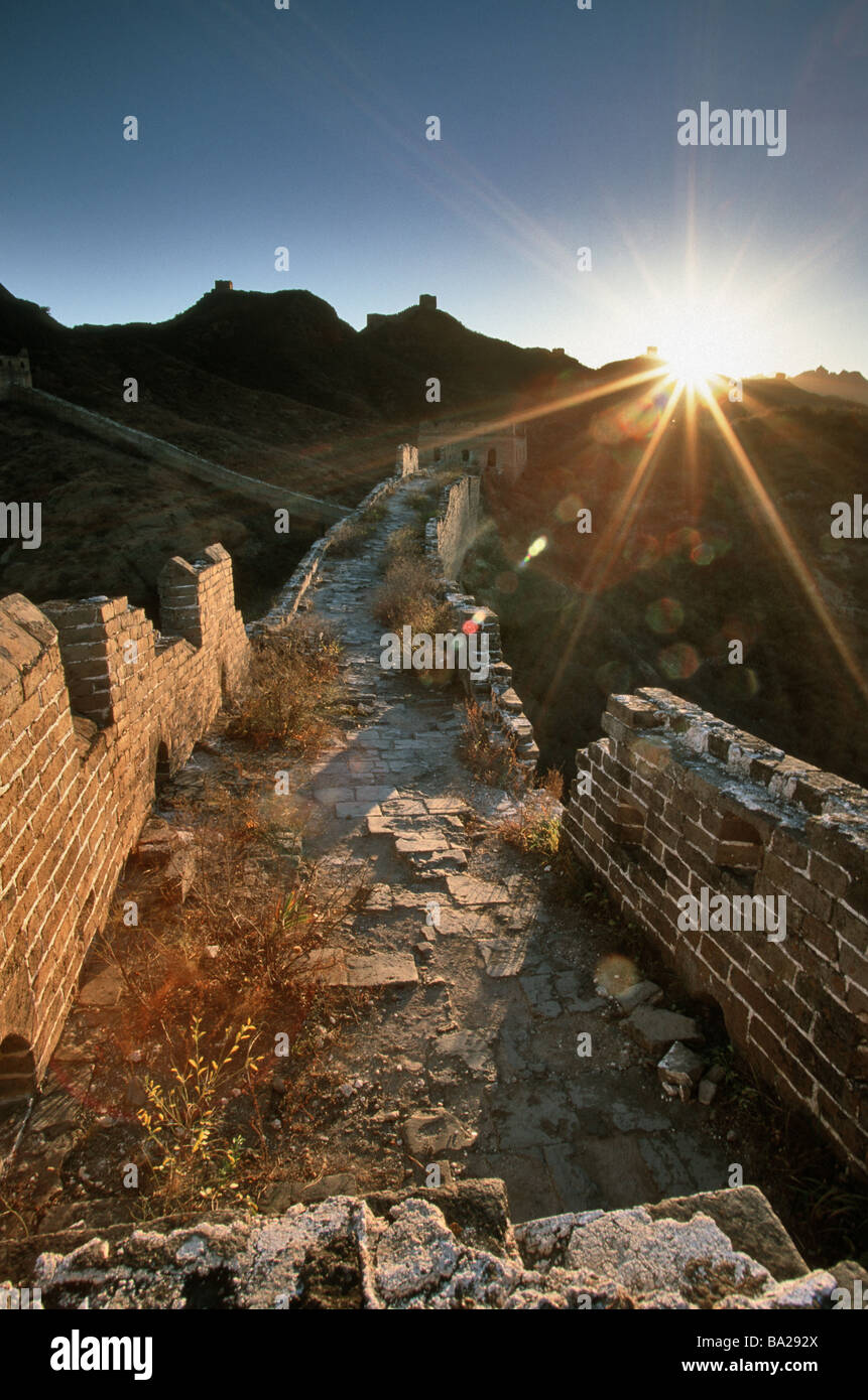 China Jinshanling Chinese wall detail back light series Asia close to ...