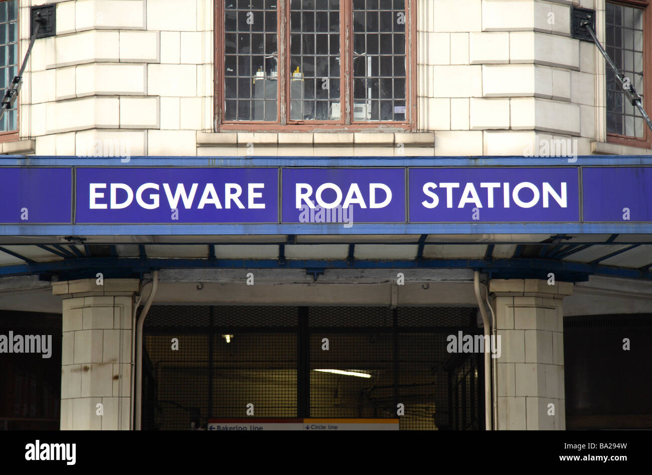 The canopy above the main entrance to the Edgware Road underground ...
