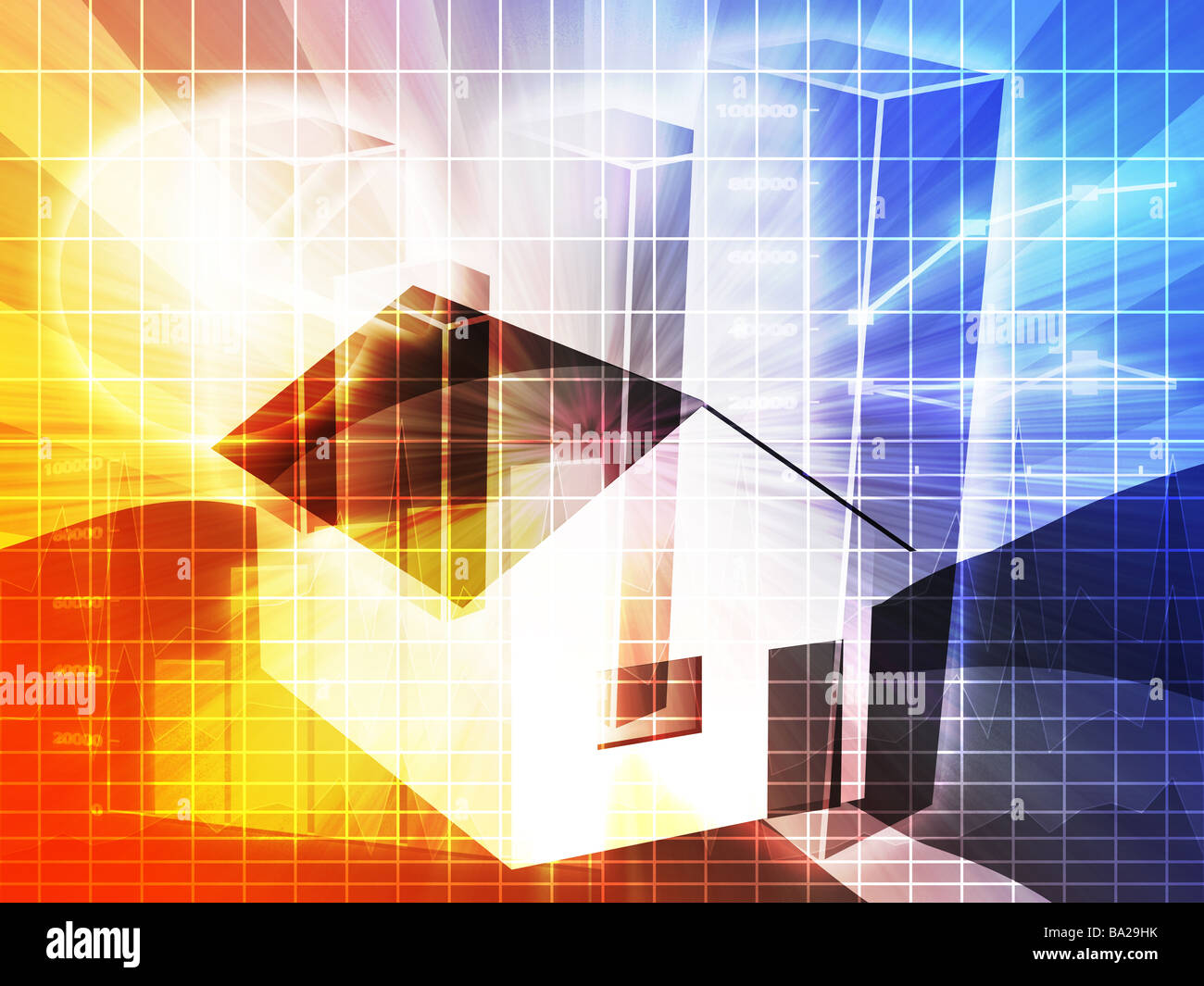 Financial charts with house real estate analysis Stock Photo - Alamy