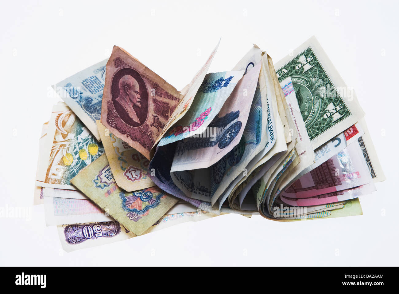 Banknotes on White Background Stock Photo - Alamy