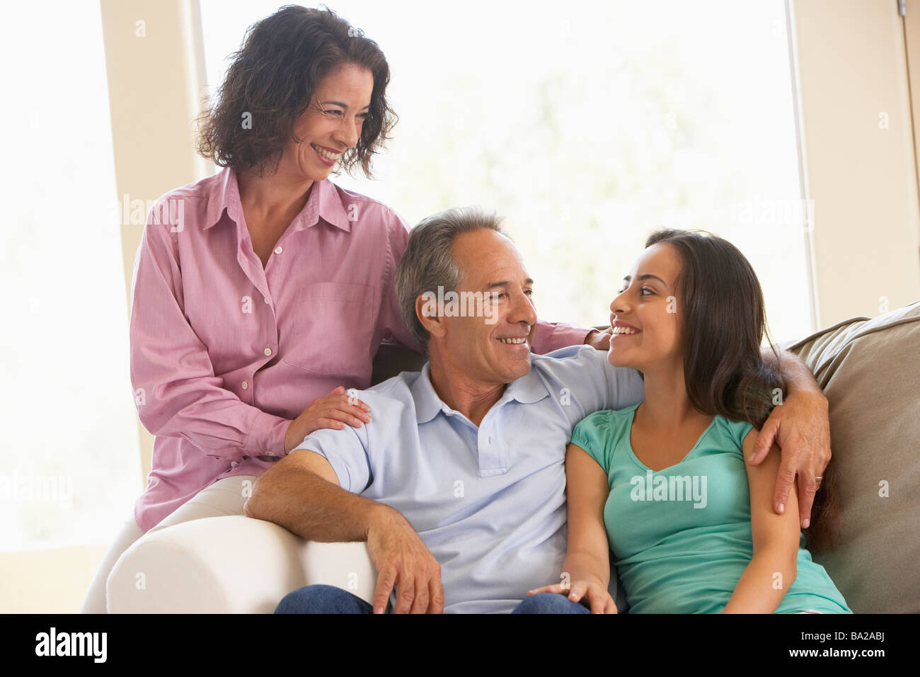 Family Together At Home Stock Photo - Alamy