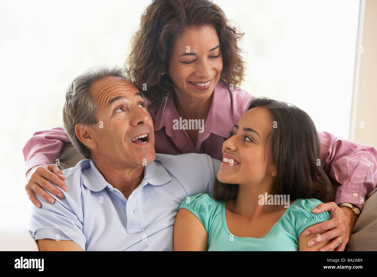 Family Together At Home Stock Photo - Alamy