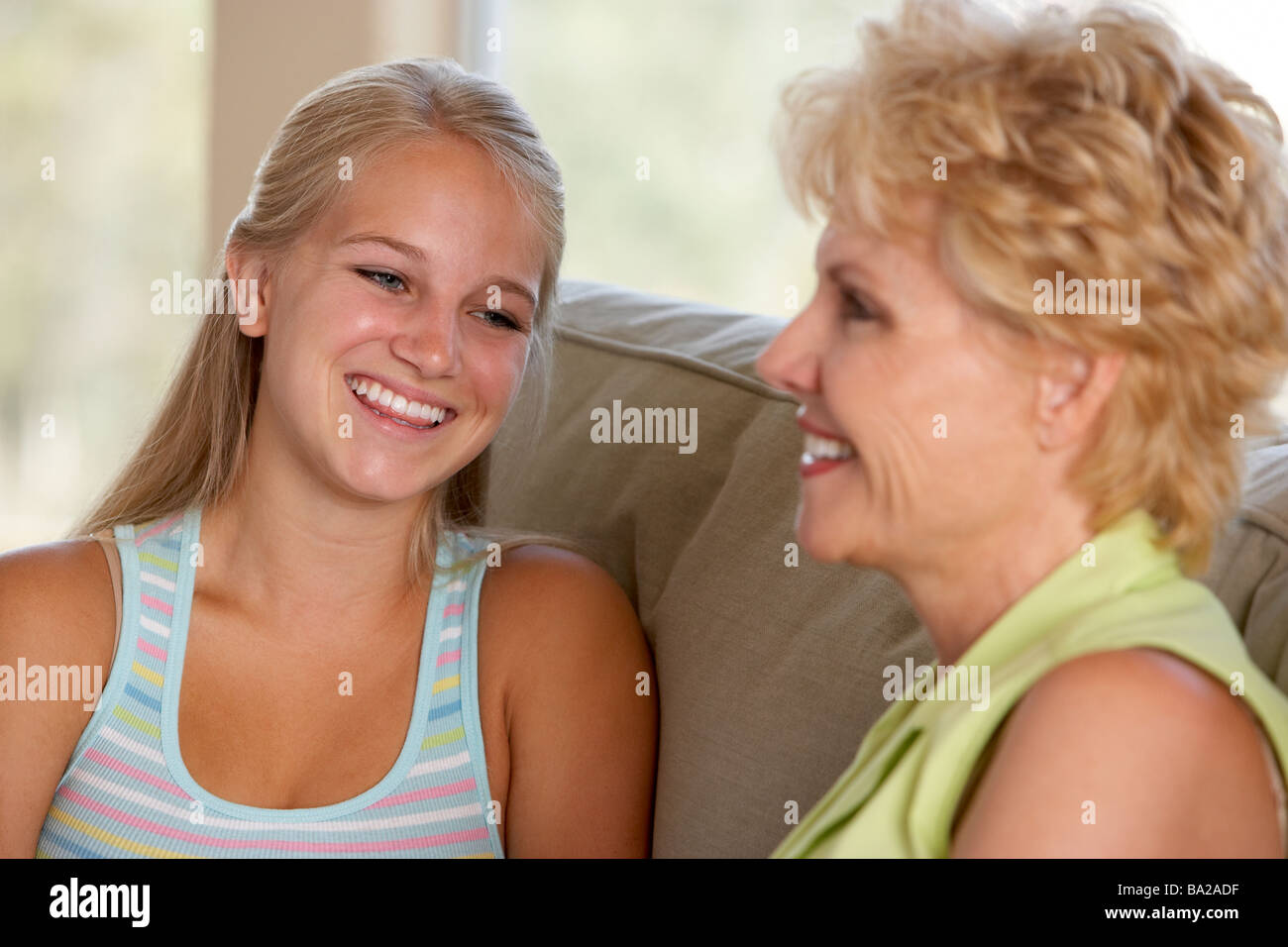 Mother And Daughter Together At Home Stock Photo - Alamy