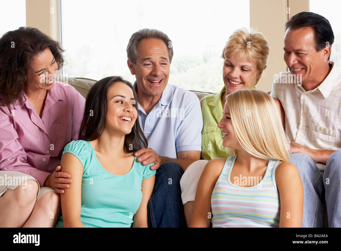 Two Families Together Stock Photo - Alamy