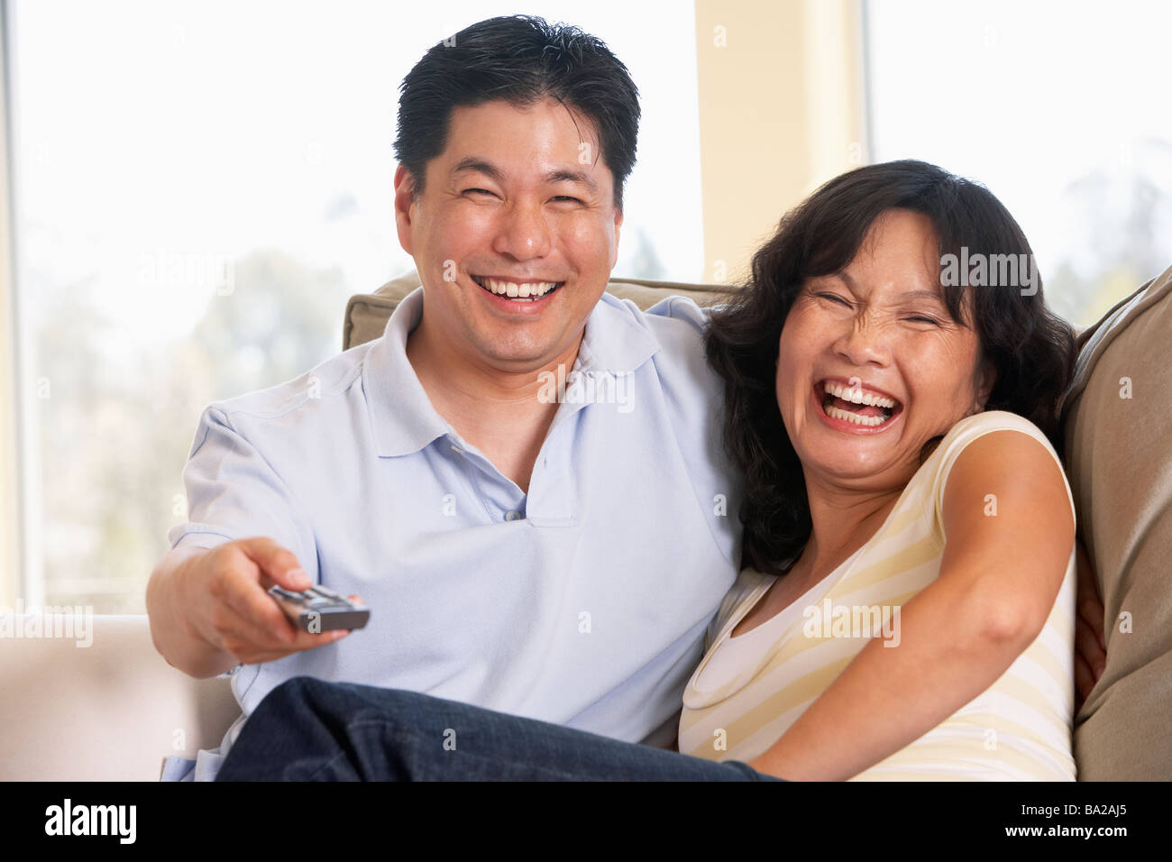 Couple Watching Television Together Stock Photo - Alamy