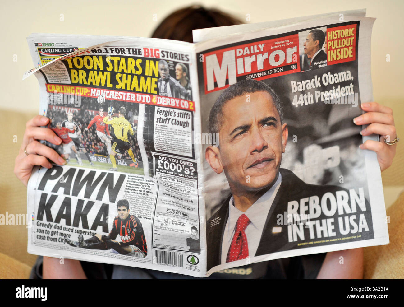daily mirror barack obama 44th president edition Stock Photo - Alamy