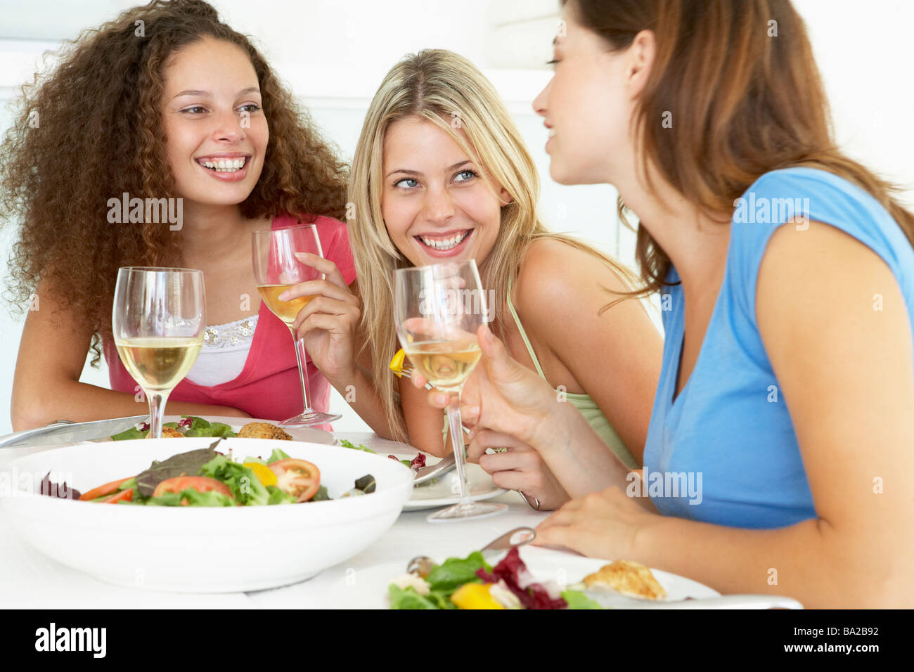 Friends Having Lunch Together At Home Stock Photo - Alamy