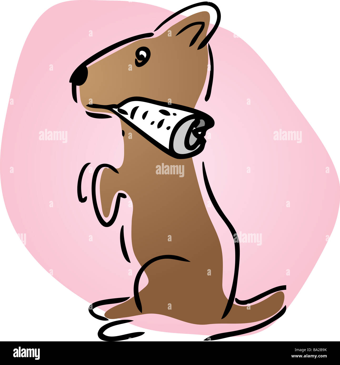 Helpful cartoon dog fetching newspaper hi-res stock photography and ...