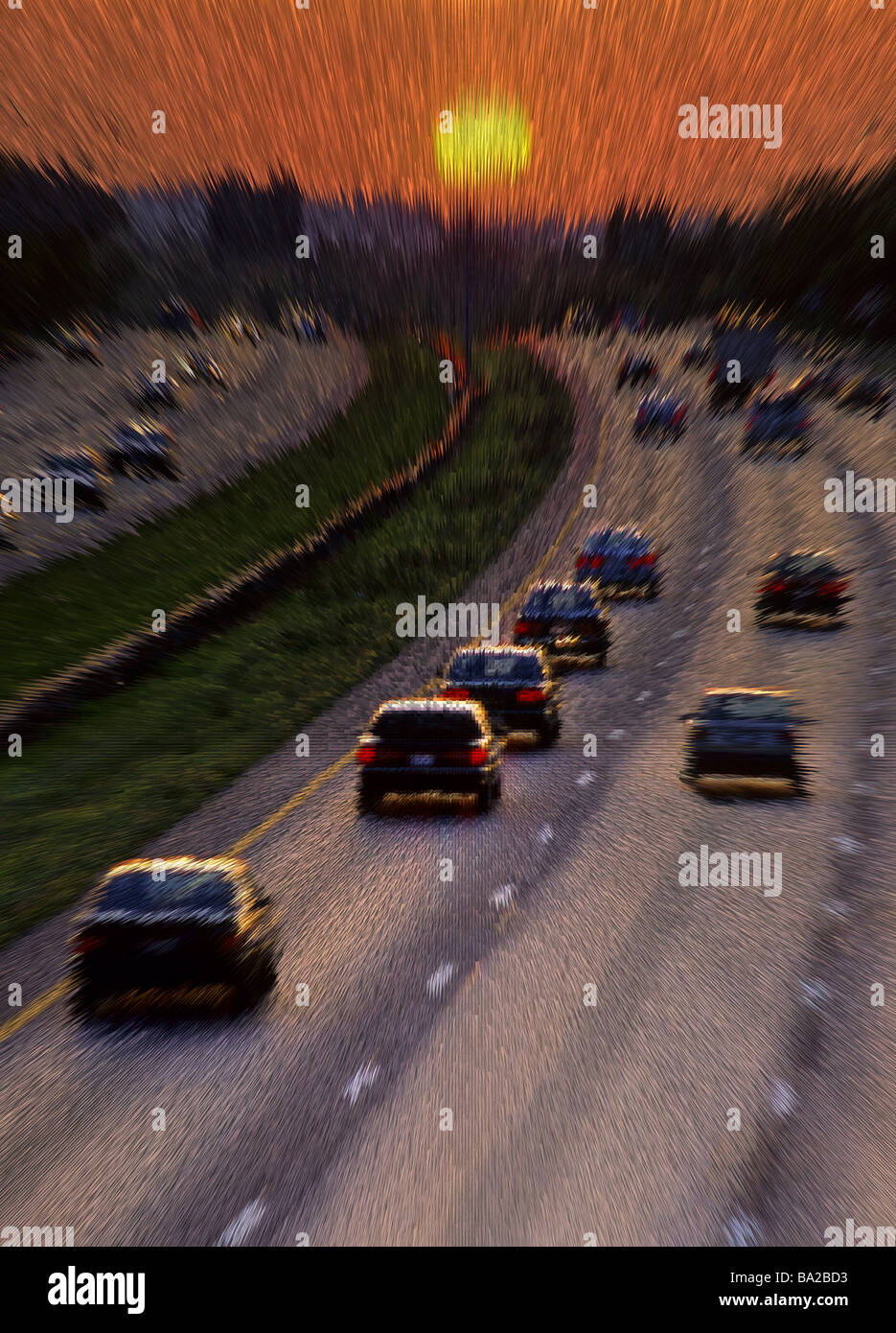 Digital composite cars driving on hi-res stock photography and images ...