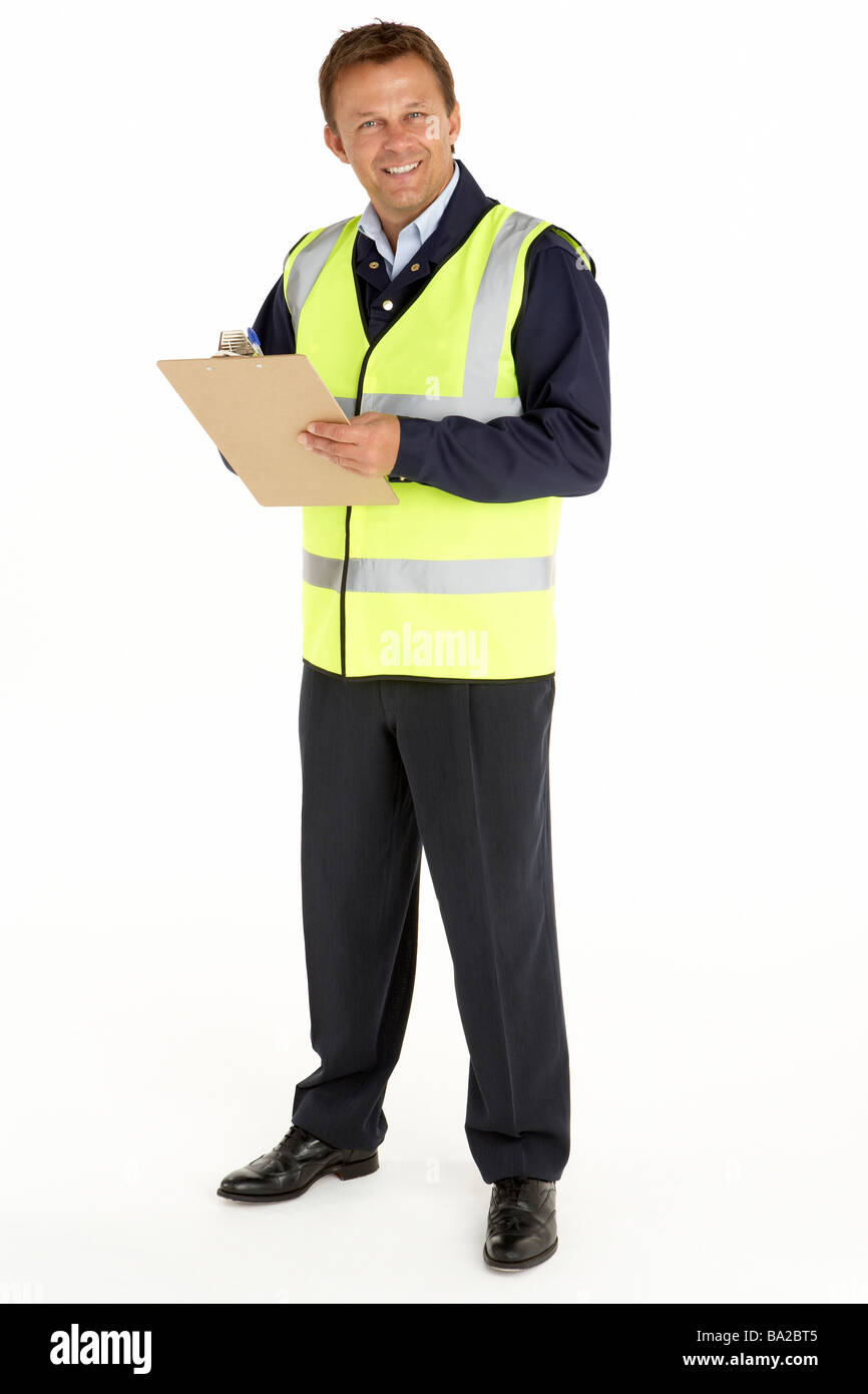 Courier Writing On A Clipboard Stock Photo - Alamy