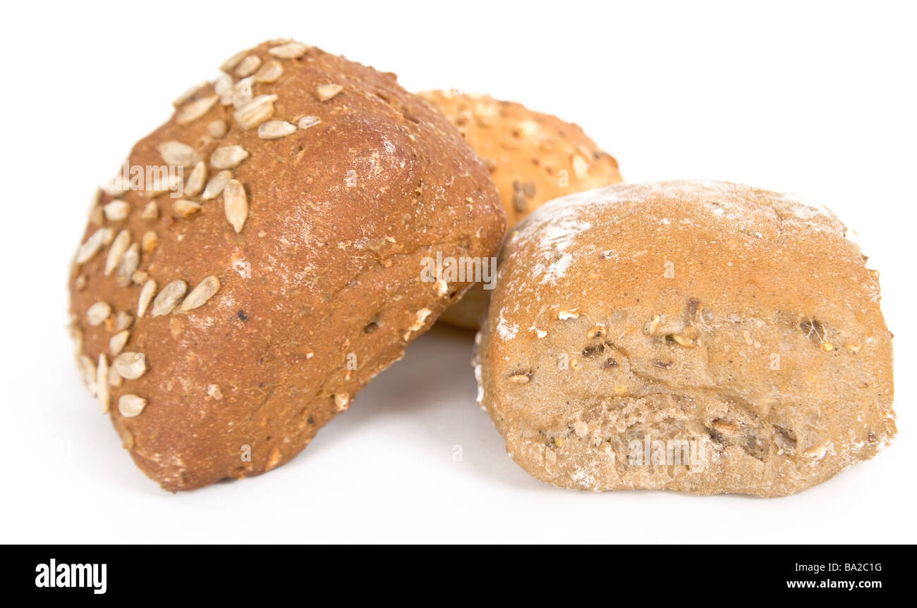 three buns isolated on white Stock Photo - Alamy