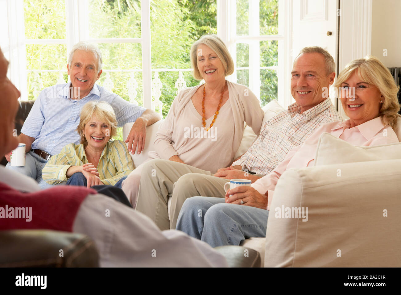 Friends Socializing At Home Stock Photo - Alamy