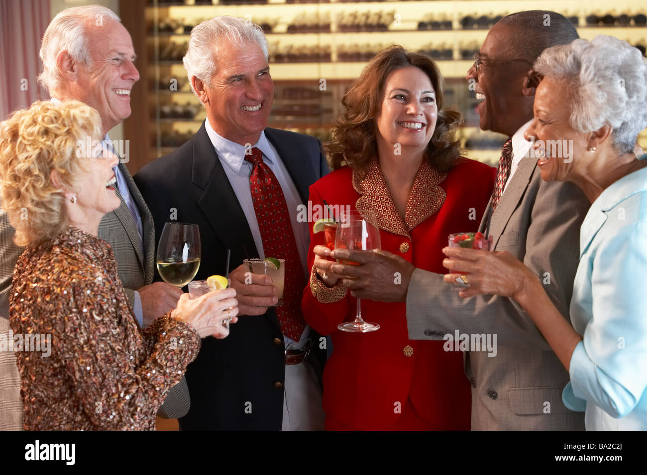 Friends Socializing At A Bar Stock Photo - Alamy