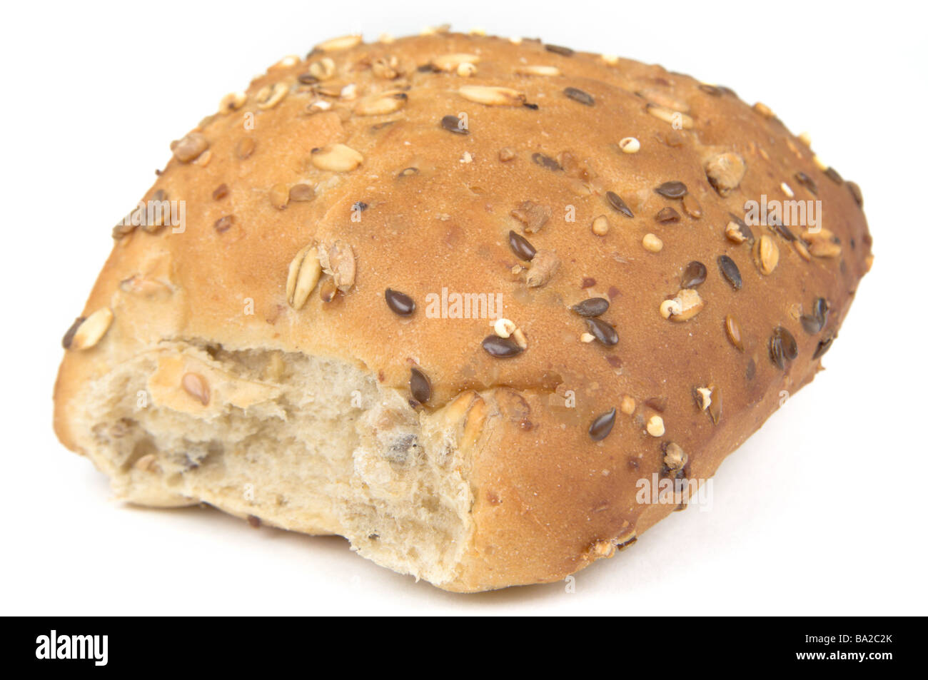 a single bun isolated on white Stock Photo - Alamy