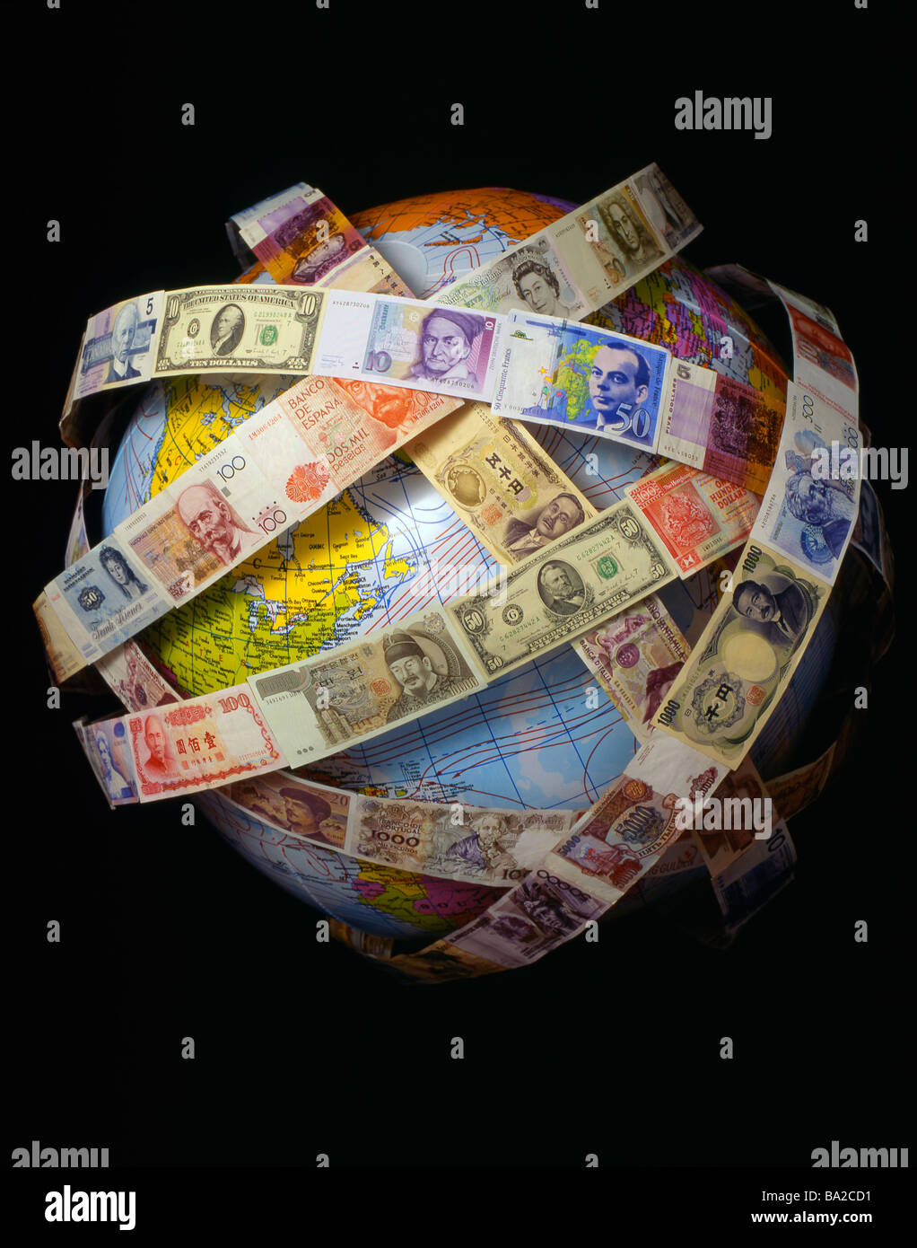 Money over the earth Stock Photo - Alamy