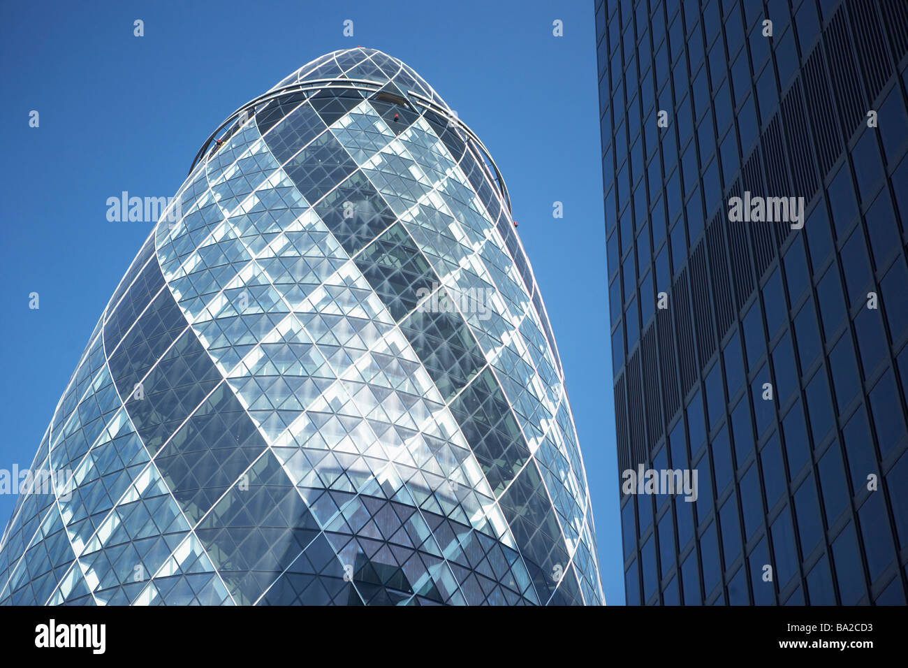 Glass Exterior Of Swiss Re Tower, London, England Stock Photo - Alamy