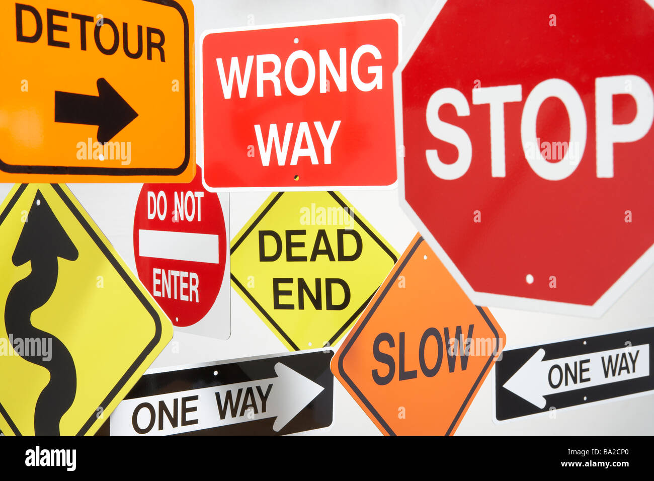 Group Of Road Signs Stock Photo - Alamy