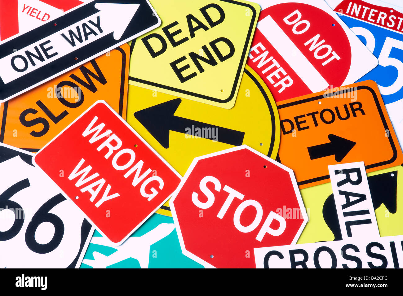 Group Of Road Signs Stock Photo - Alamy