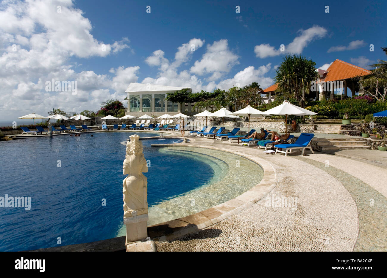 Indonesia, Bali. Uluwatu. Swimming pool and wedding chapel at Blue ...