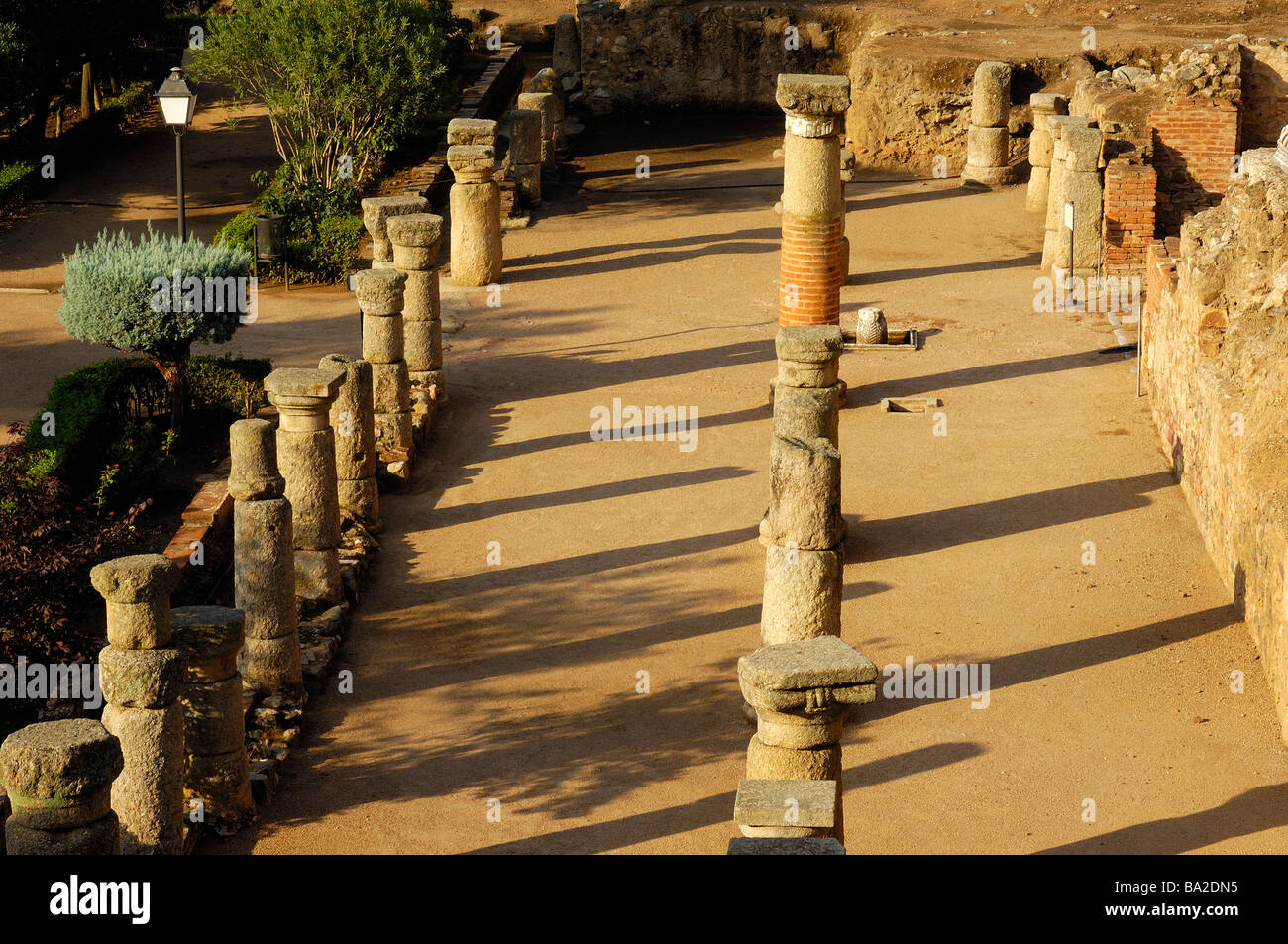 Ruins theater in the old roman city Emerita Augusta Ruta de la Plata ...