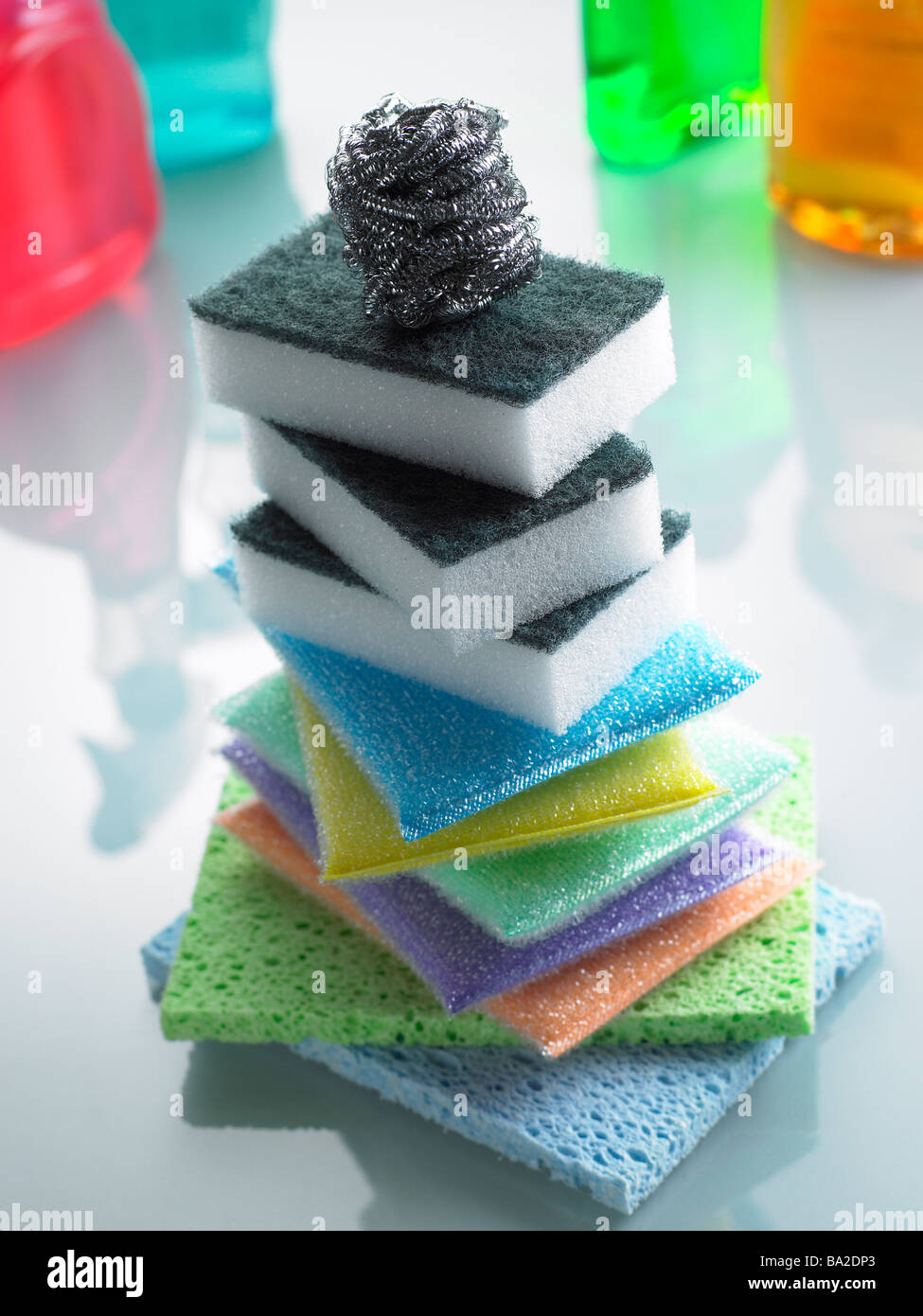 Stack Of Colorful Sponges Stock Photo - Alamy