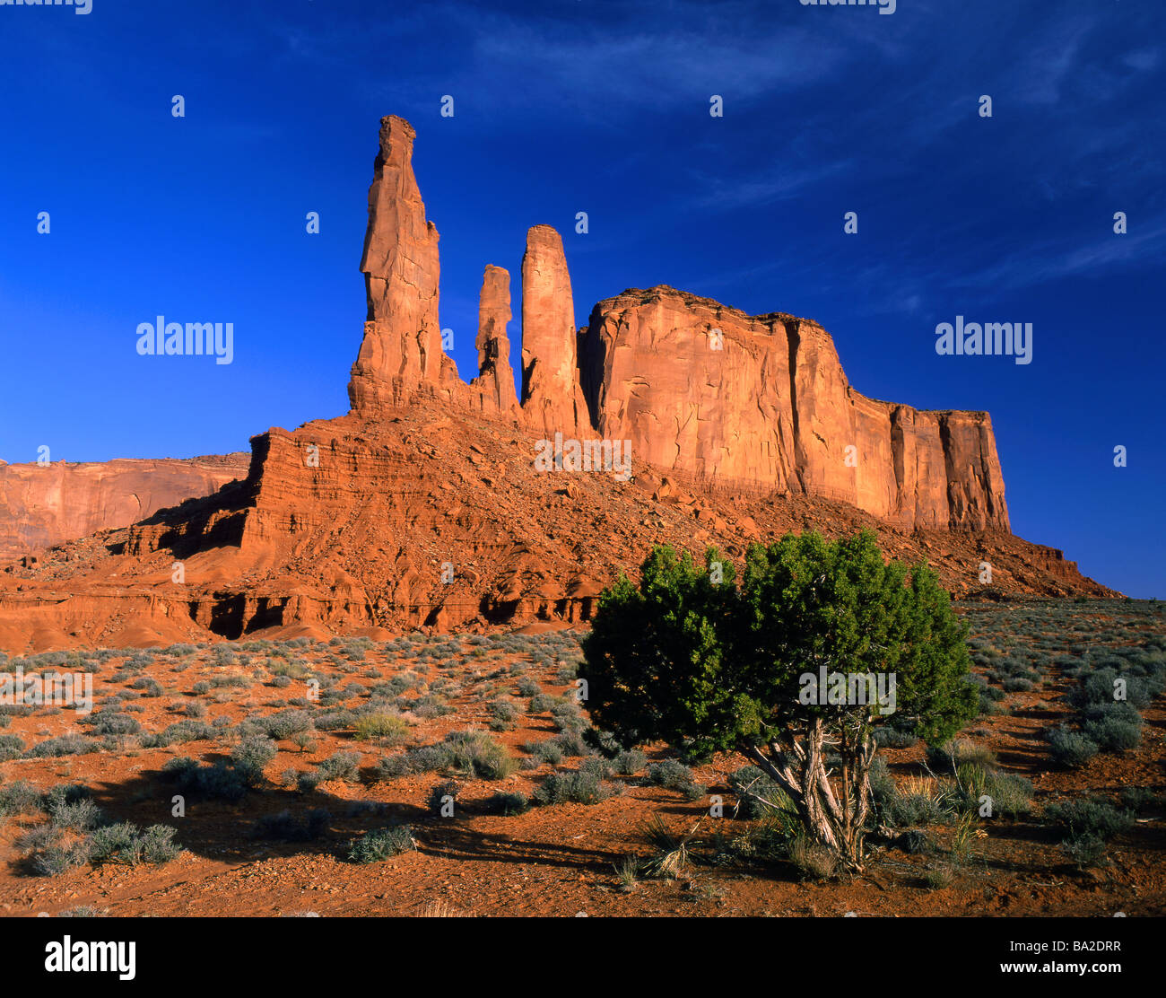 Three Sisters Rocks Monument Valley Arizona USA Stock Photo - Alamy