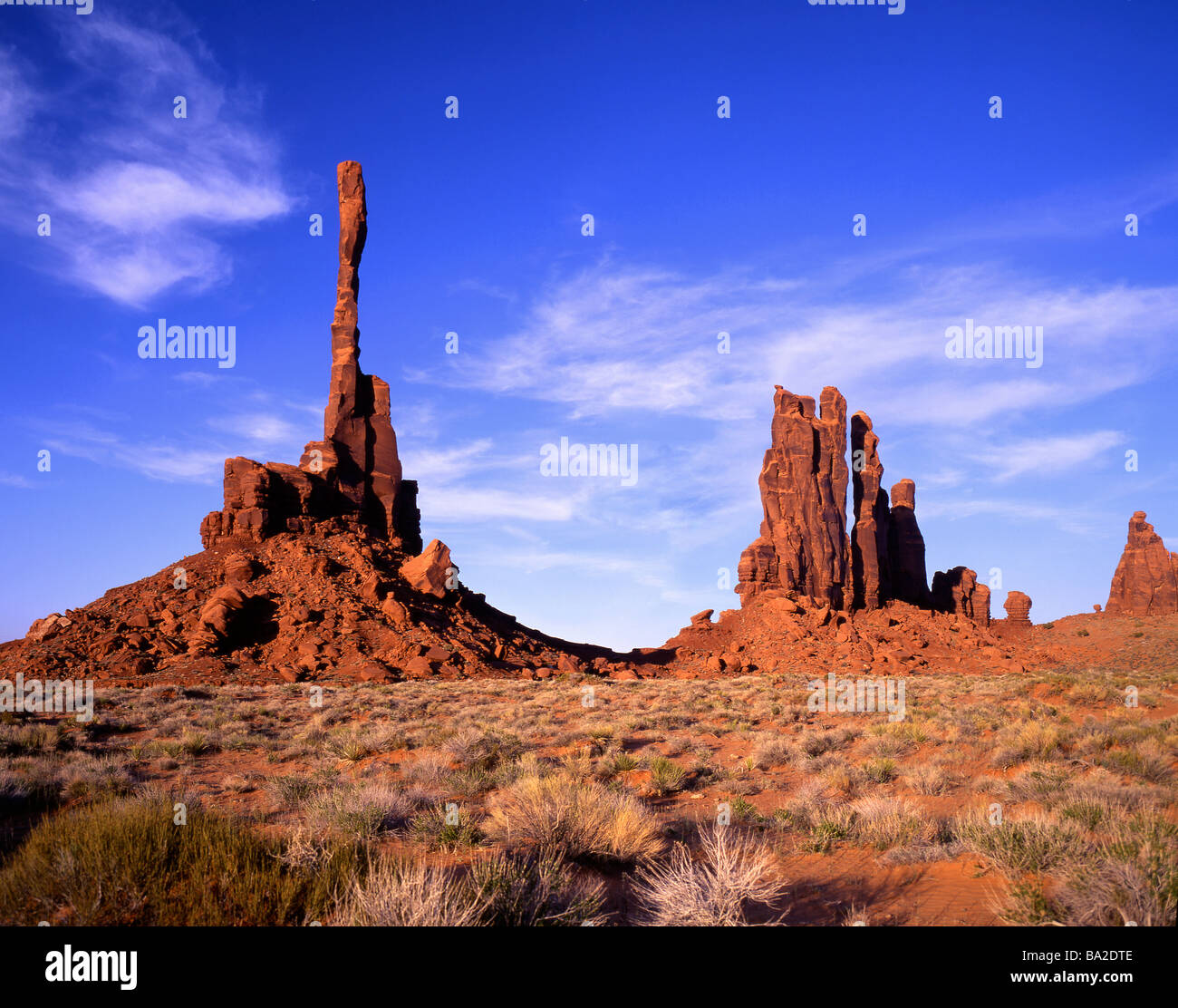 Totem Pole at sunset Monument Valley Arizona USA Stock Photo - Alamy
