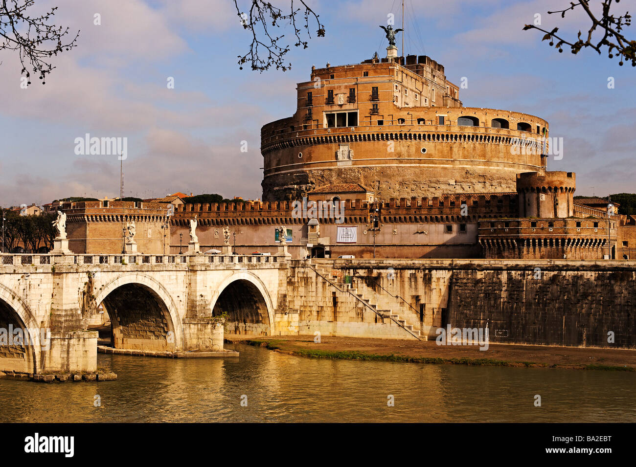 Castel Sant' Angelo from Ponte Sant' Angelo Rome Stock Photo - Alamy