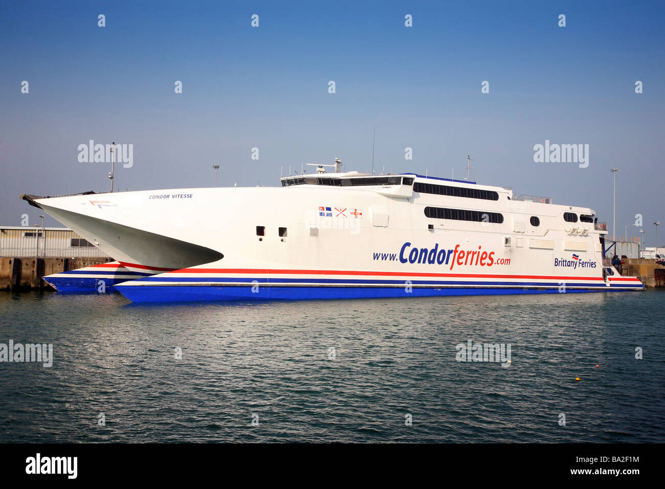 Condor Ferry at berth in Weymouth harbour Stock Photo - Alamy