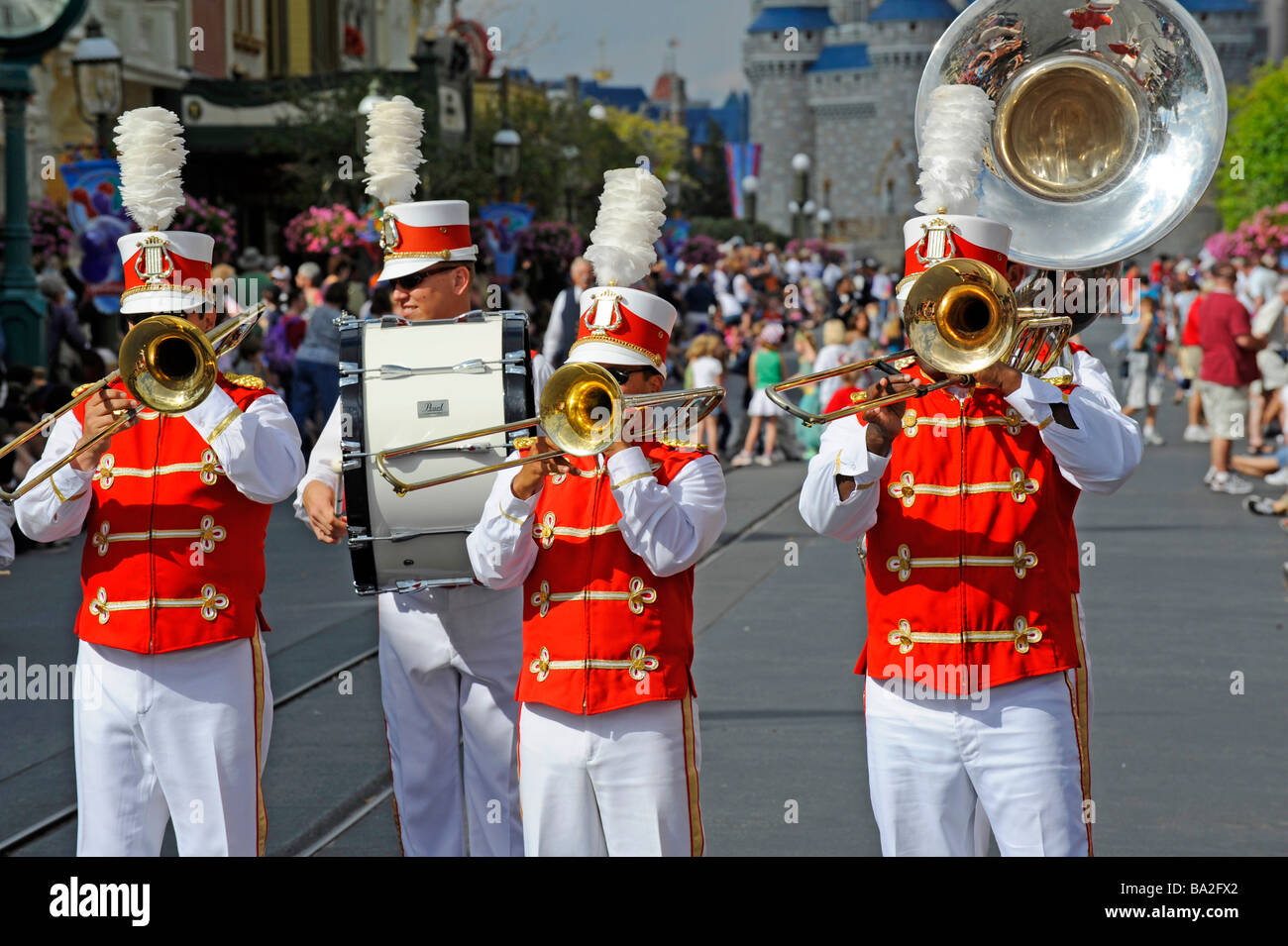 Band in Parade at Walt Disney Magic Kingdom Theme Park Orlando Florida ...