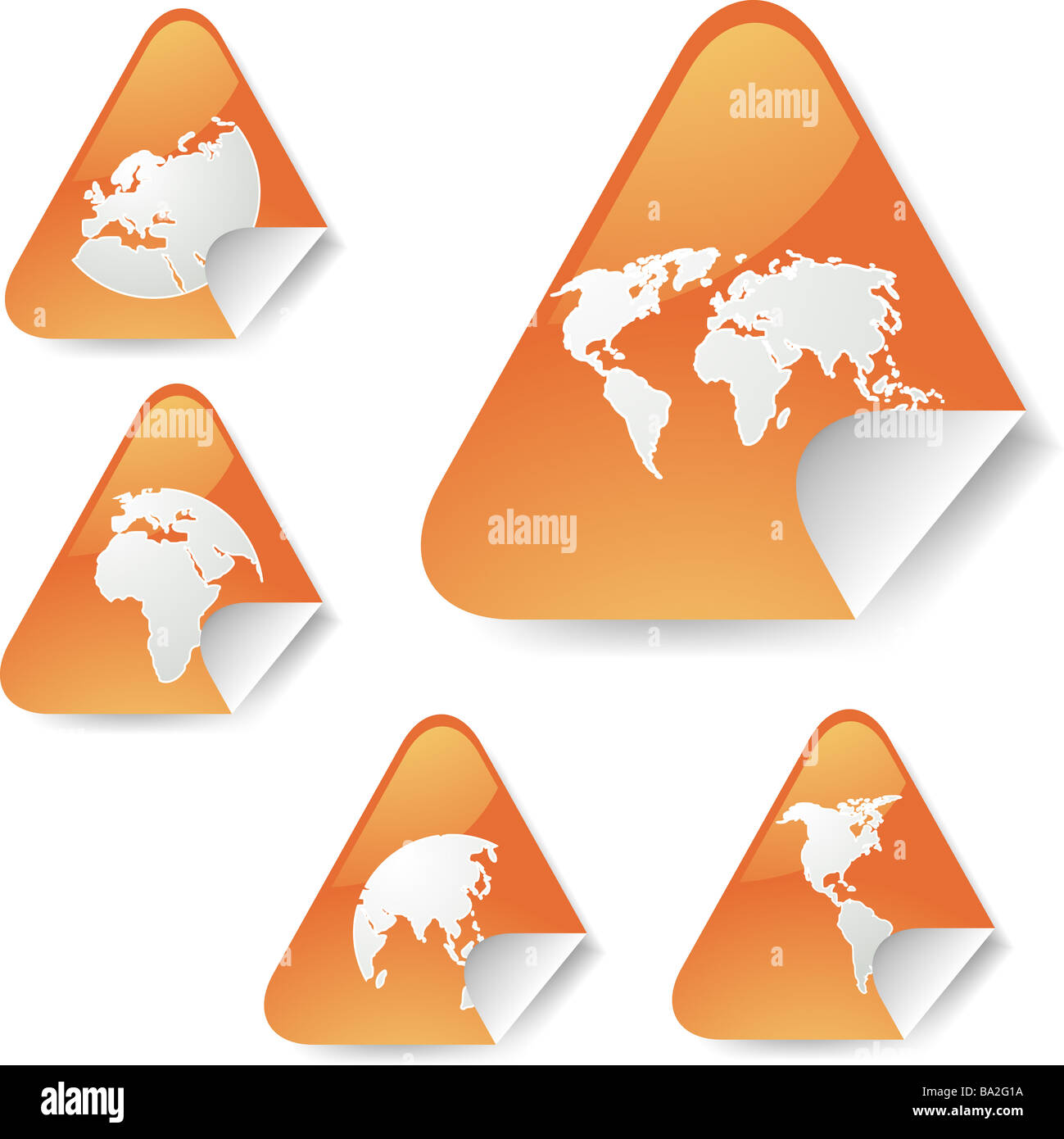 Triangular world map Cut Out Stock Images & Pictures - Alamy