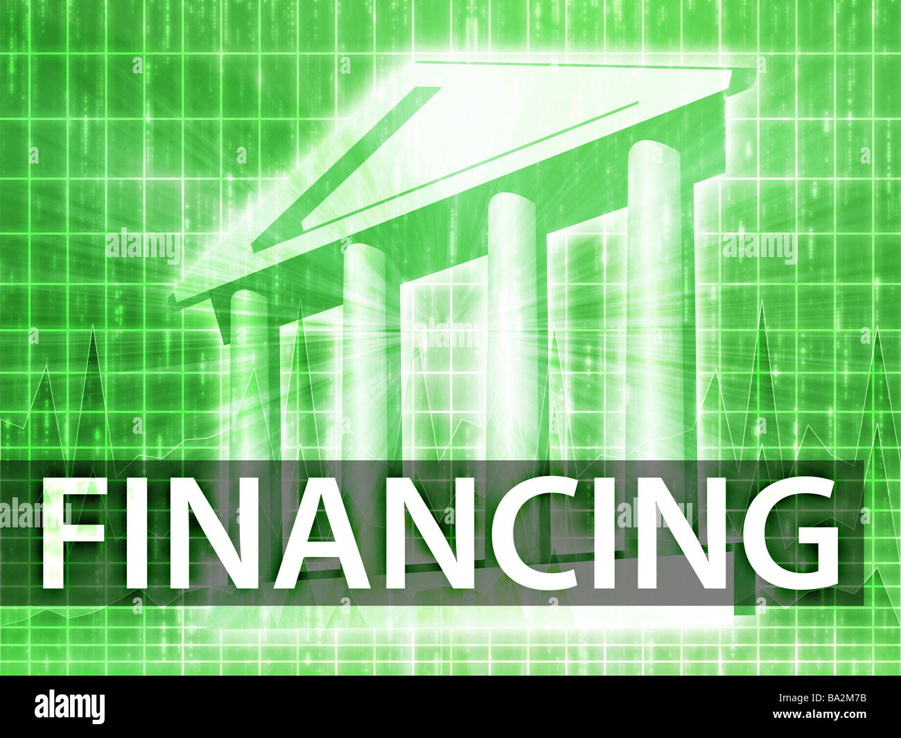 Financing illustration financial diagram with bank building Stock Photo ...