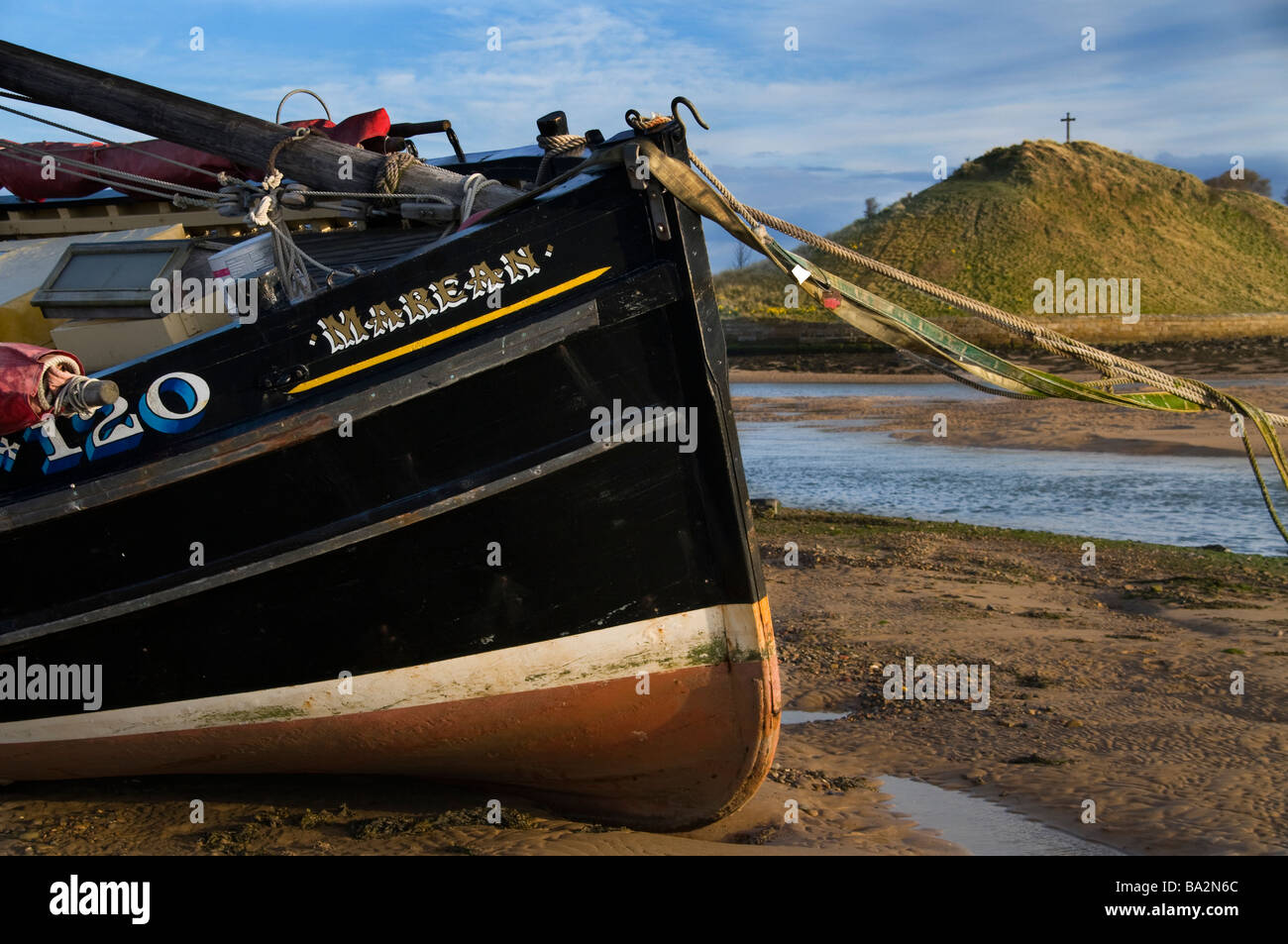The old fishing boat Marean in the River Aln estuary Stock Photo - Alamy