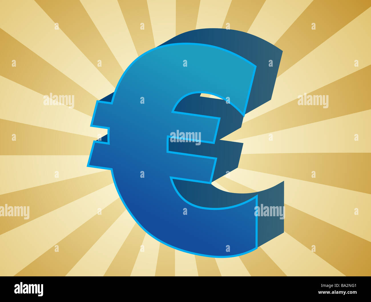 European Union Euro Currency symbol isometric illustration Stock Photo ...