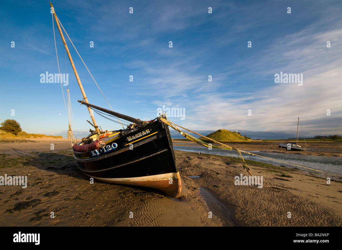 The old fishing boat Marean in the River Aln estuary Stock Photo - Alamy