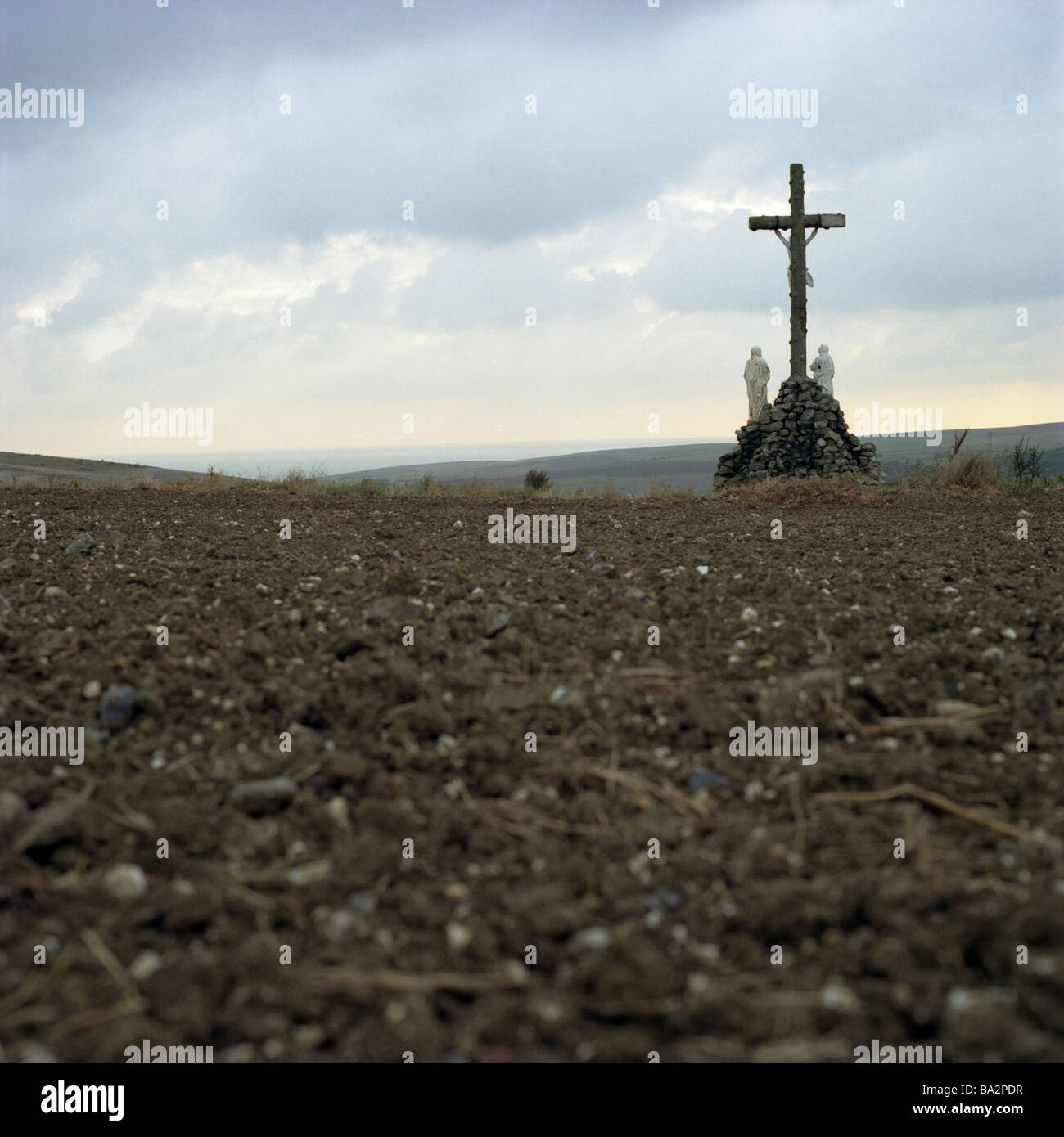 Field cross Marie-figures belief religion religiosity Christianity ...