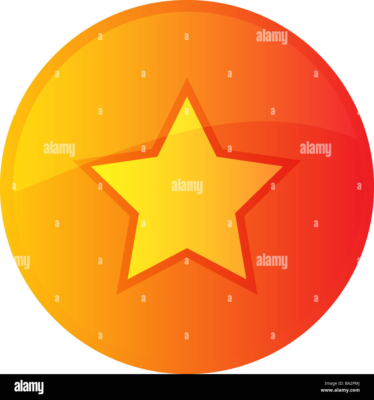 Star navigation icon glossy button round shape Stock Photo - Alamy