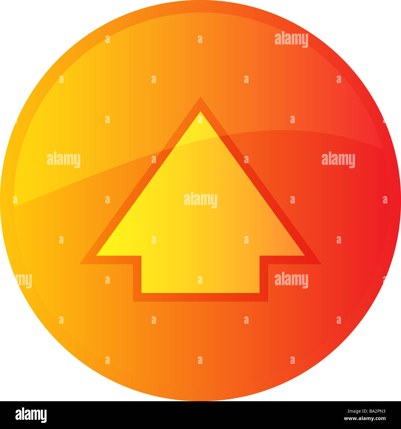 Up navigation icon glossy button round shape Stock Photo - Alamy