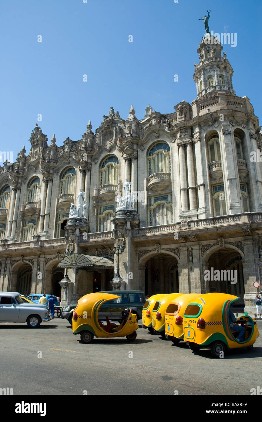 CUBA Havana Coco taxis waiting outside the Grand Theatre March 2009 ...
