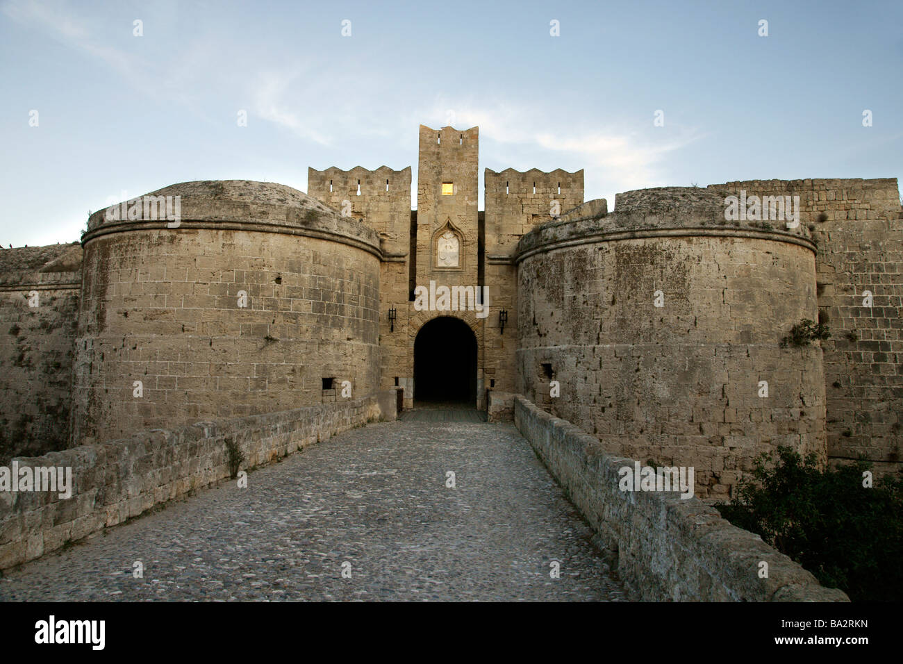The Medieval fortifications of the Old Town the D Amboise Gate Rhodes ...