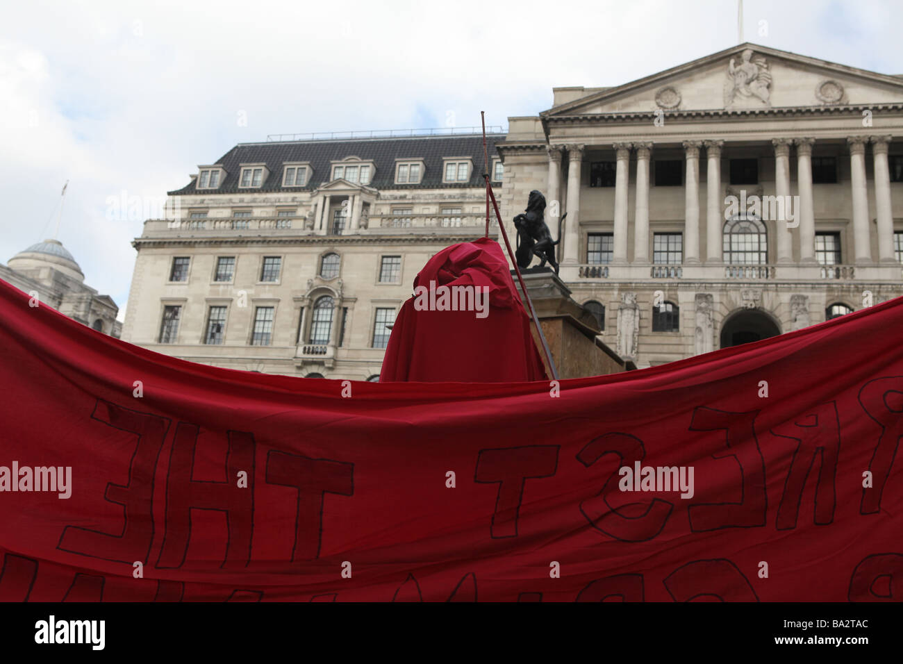 protesters during the g20 protest in london protesting against bankers ...