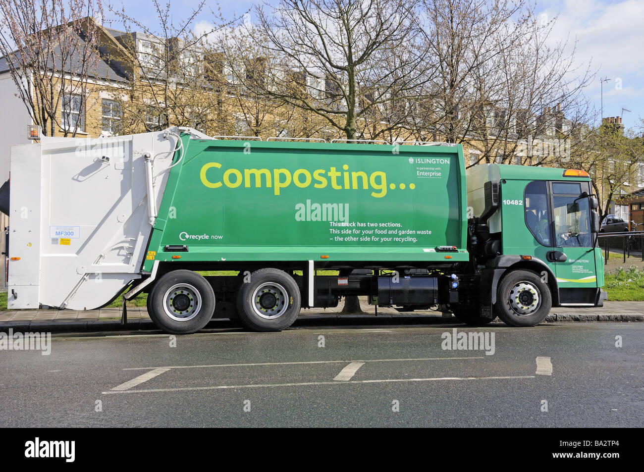 Composting truck or lorry with the slogan - Composting printed on the ...